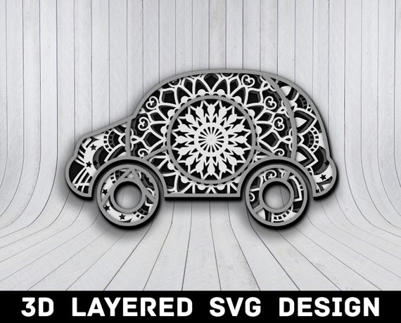 3D Mandala Car SVG File 3D Car Mandala SVG Files Racing Car - Etsy
