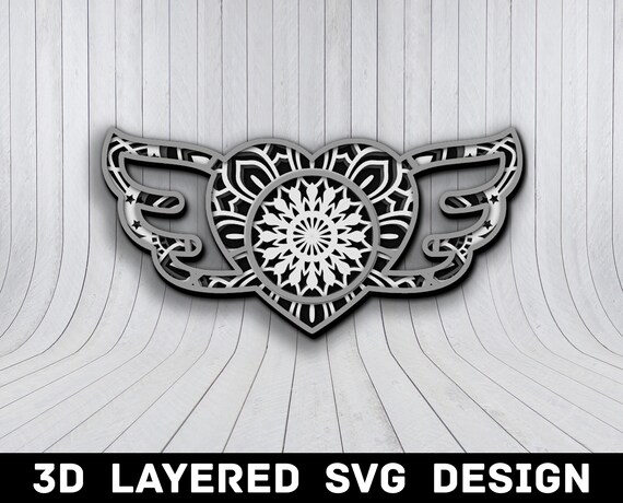 3D Mandala Wing SVG File Wings Mandala SVG File Cricut Wing - Etsy
