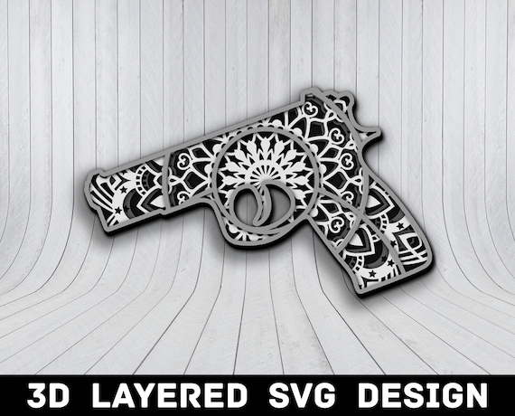 3D Mandala Gun SVG File Gun Mandala SVG Rifle Pistol Bullet - Etsy ...