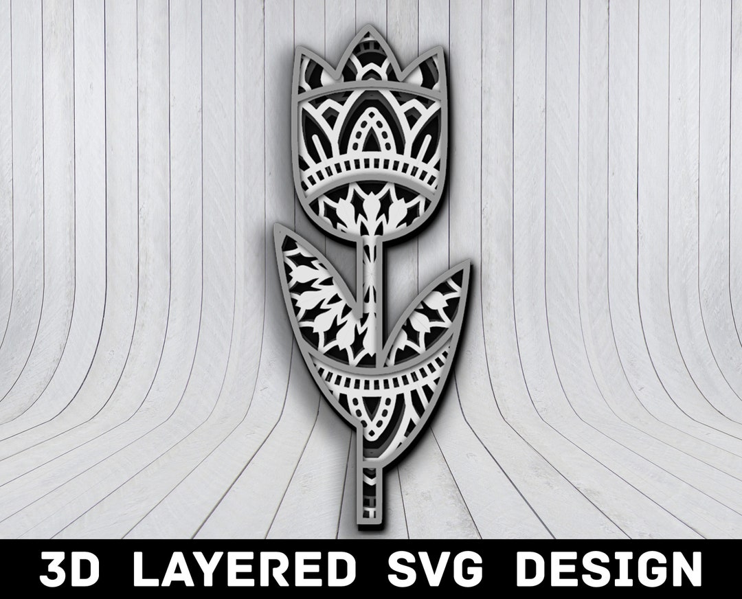 3D Mandala Tulip SVG File, 3D Tulip Mandala SVG Files, Tulip 3D Mandala ...