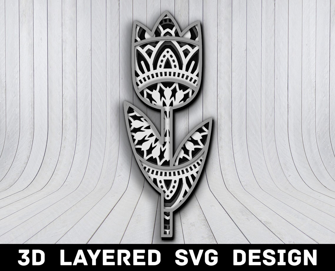 3D Mandala Tulip SVG File 3D Tulip Mandala SVG Files Tulip - Etsy