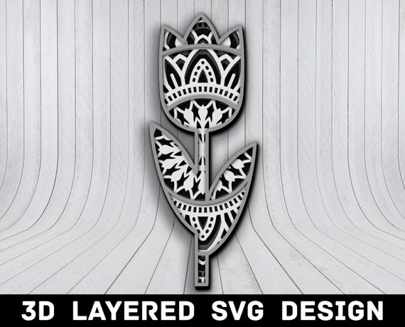 3D Mandala Tulip SVG File 3D Tulip Mandala SVG Files Tulip | Etsy