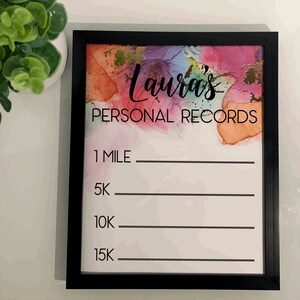 Customizable Dry Erase Personal Records Board, Runner / Cycler, Pink ...