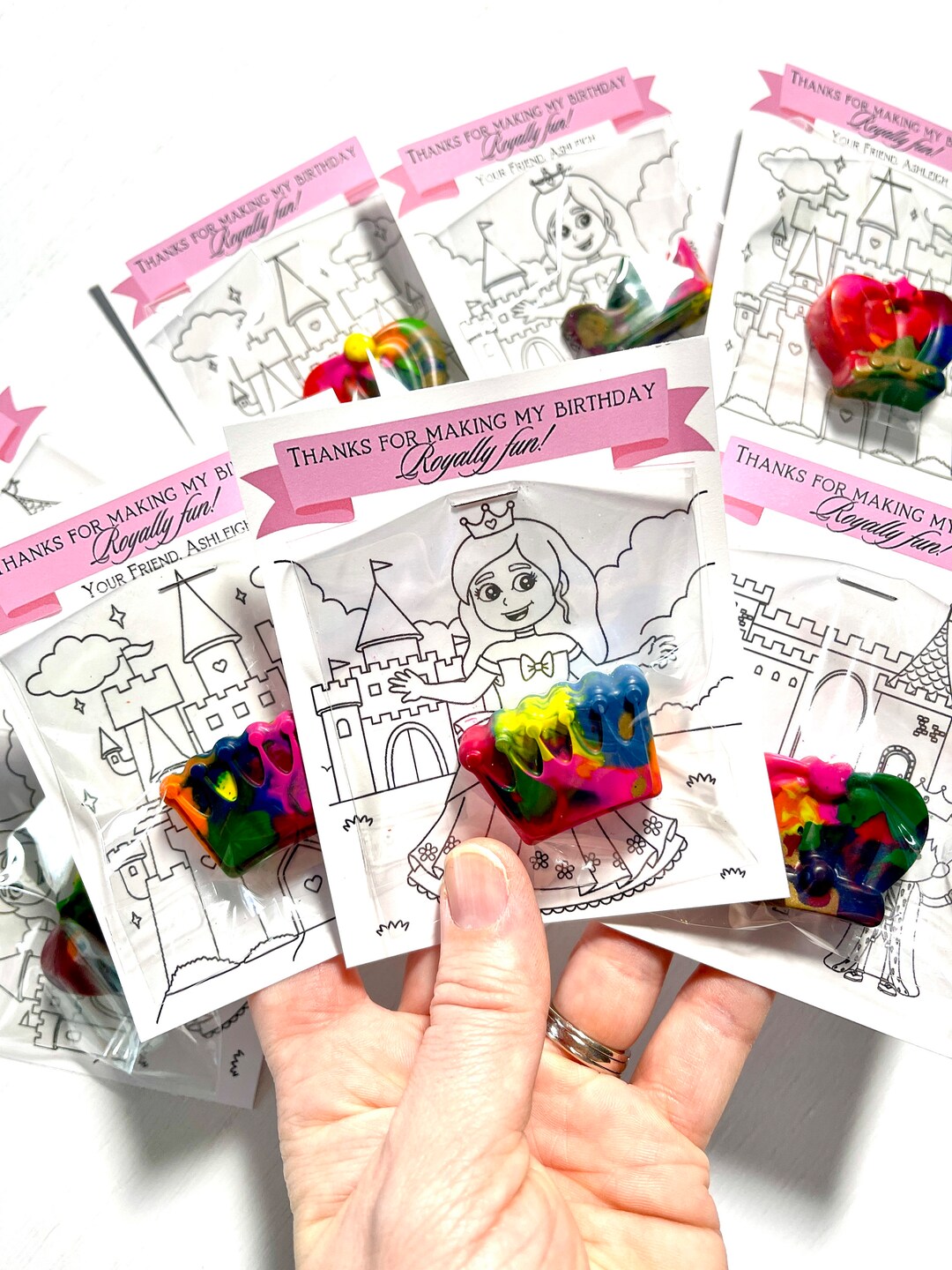 Princess Crown Crayon Party Favor, Castle Coloring Sheet Thank You ...