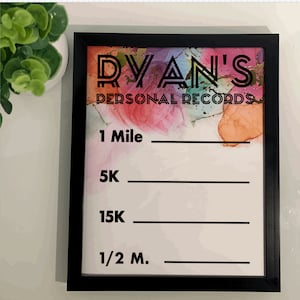 Customizable Dry Erase Personal Records Board, Runner / Cycler, Pink ...