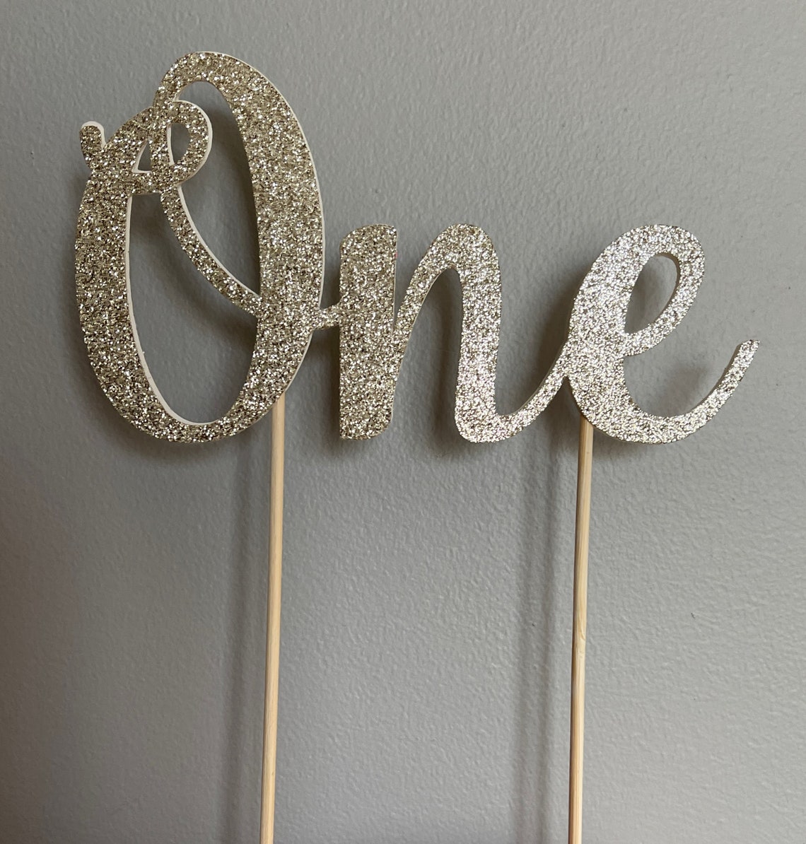 One Cake Topper, Customize Age, 1st Birthday Cake Pick, Champagne Gold ...