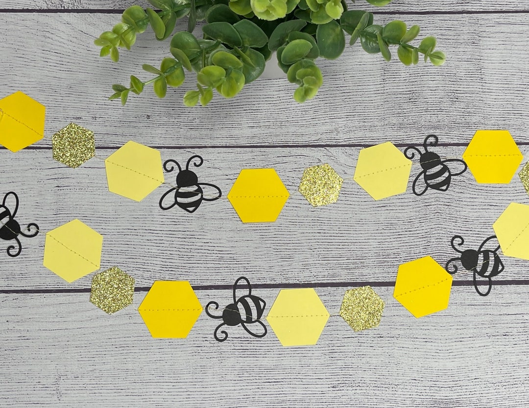 Paper Garland, Bumble Bee Party Decor, 10' Strand Garland, Nursery ...