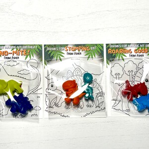 Dinosaur Crayon Party Favor, Dino Coloring Sheet Thank You, Dinosaur ...