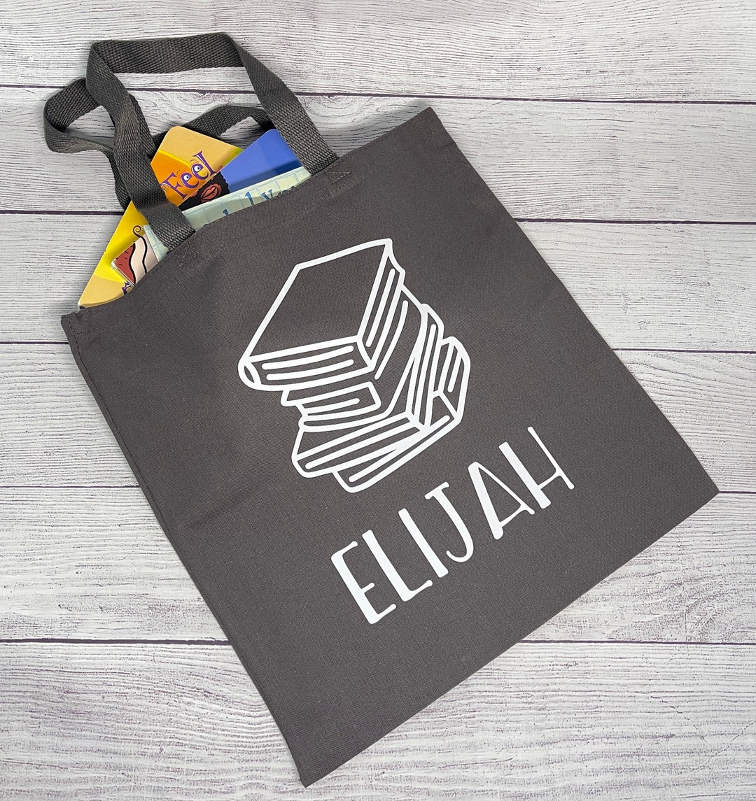Book Tote Bag, Personalized With Name, Valentine's Day Gift for Baby or ...
