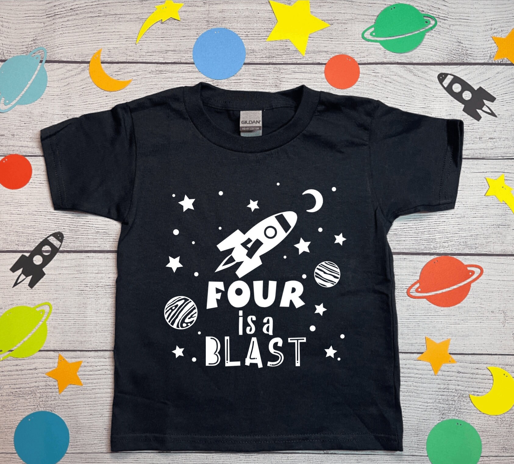 Outer Space Themed Birthday Shirt One Two Three Four Five Six | Etsy