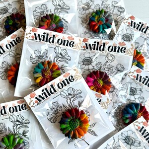 Wild One Crayon Party Favor, Wildflower Coloring Sheet Thank You, Wild ...