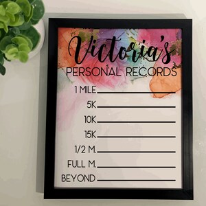Customizable Dry Erase Personal Records Board, Runner / Cycler, Pink ...
