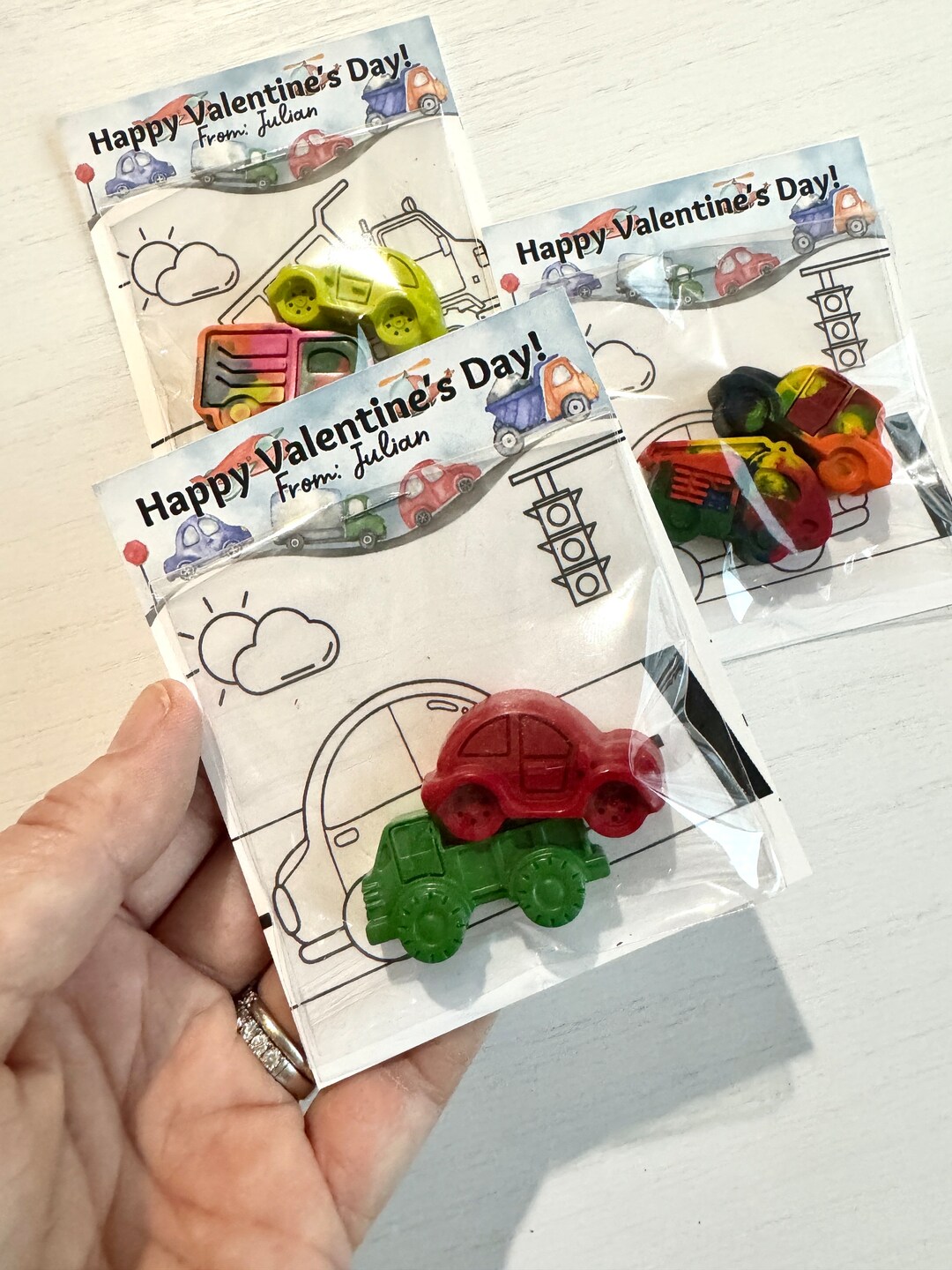 Car Truck Crayon Valentine's Day Card, Auto Construction Coloring Sheet ...