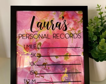 Customizable Dry Erase Personal Records Board, Runner / Cycler, Coral ...