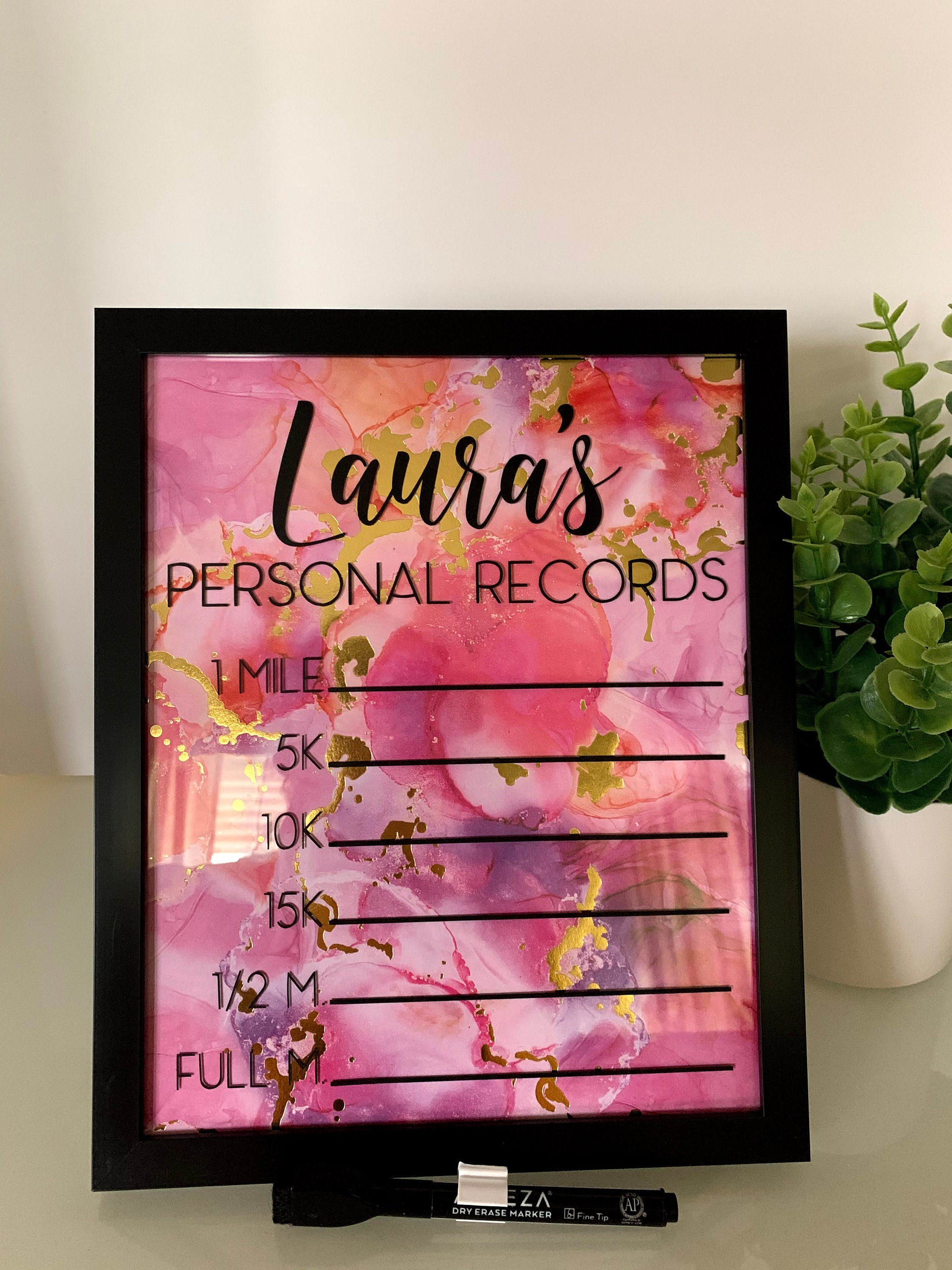 Customizable Dry Erase Personal Records Board Runner / | Etsy