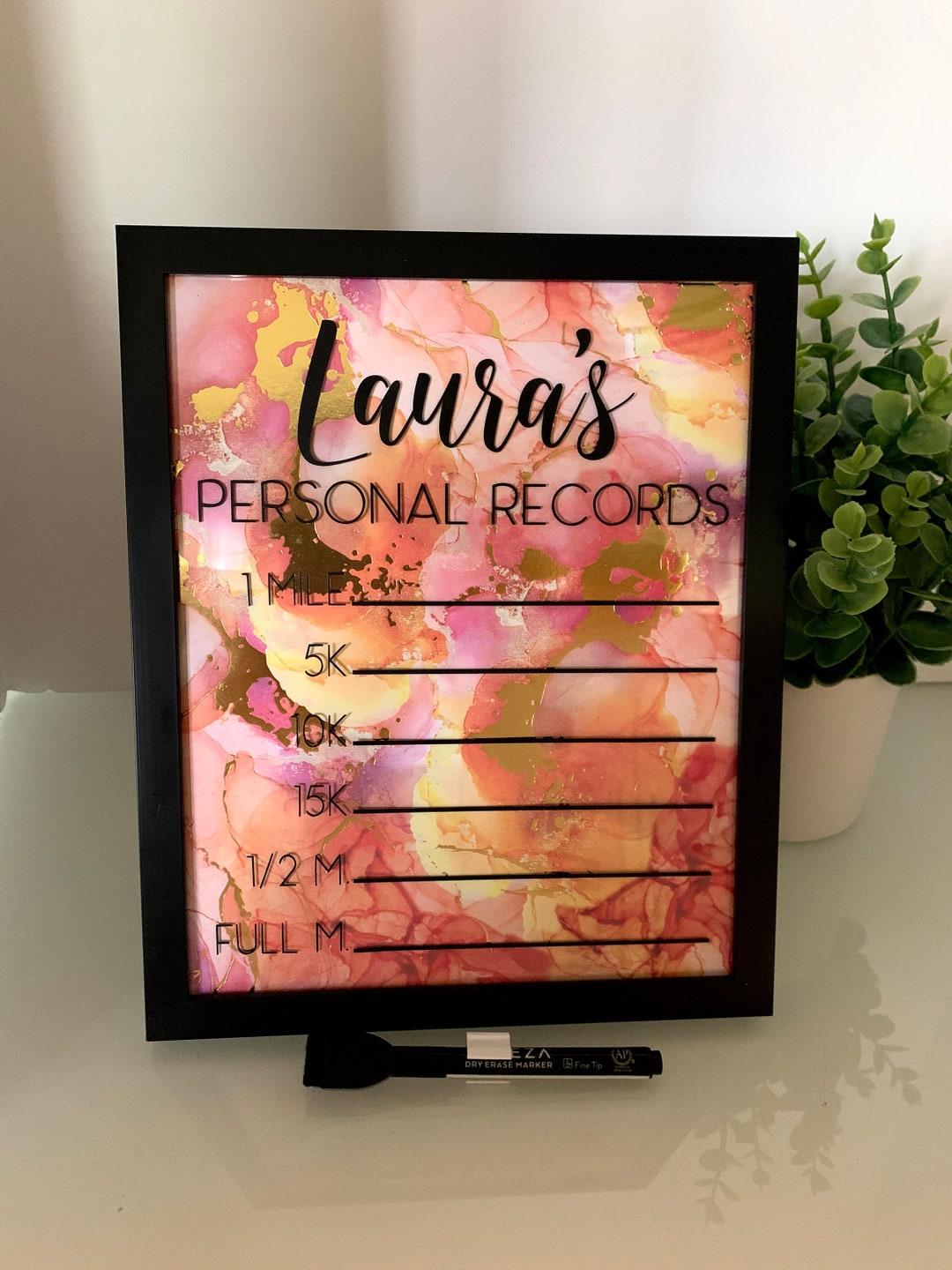 Customizable Dry Erase Personal Records Board, Gift for Runner or ...