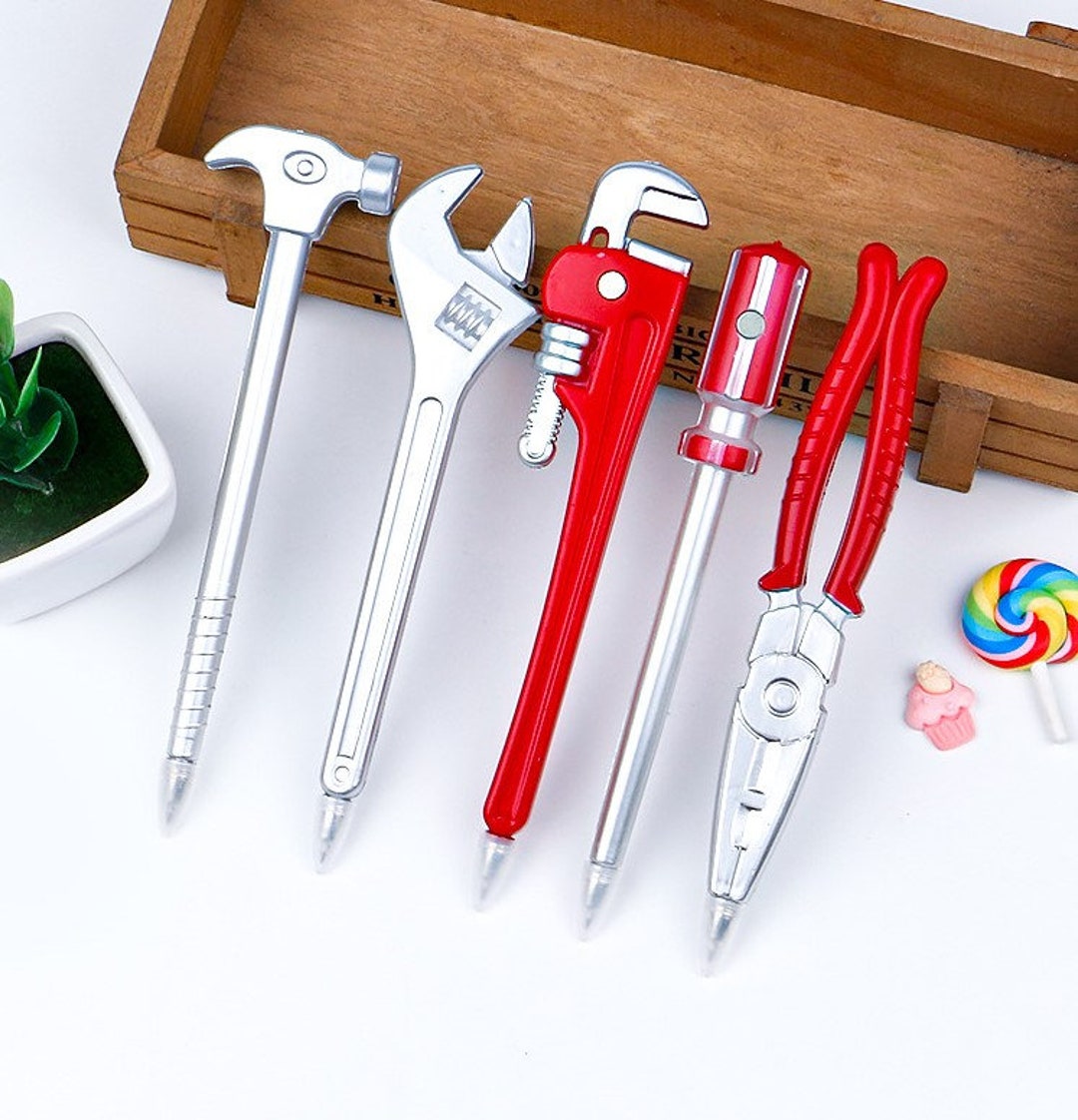 Set of 5, Unique Pens, Hand Tool Pens, Black Ink 0.5mm, Gift for Him - Etsy