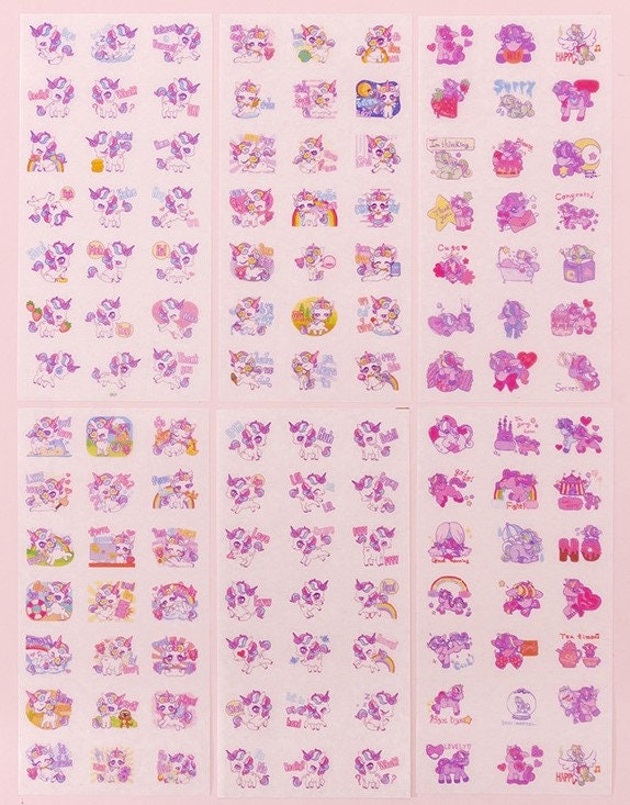 6 Sheets Washi Stickers Decorative Stickers Crafting | Etsy