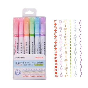 Unique Roller Pens, Creative Drawing Pens, 18 Patterns, Pack of 6 ...