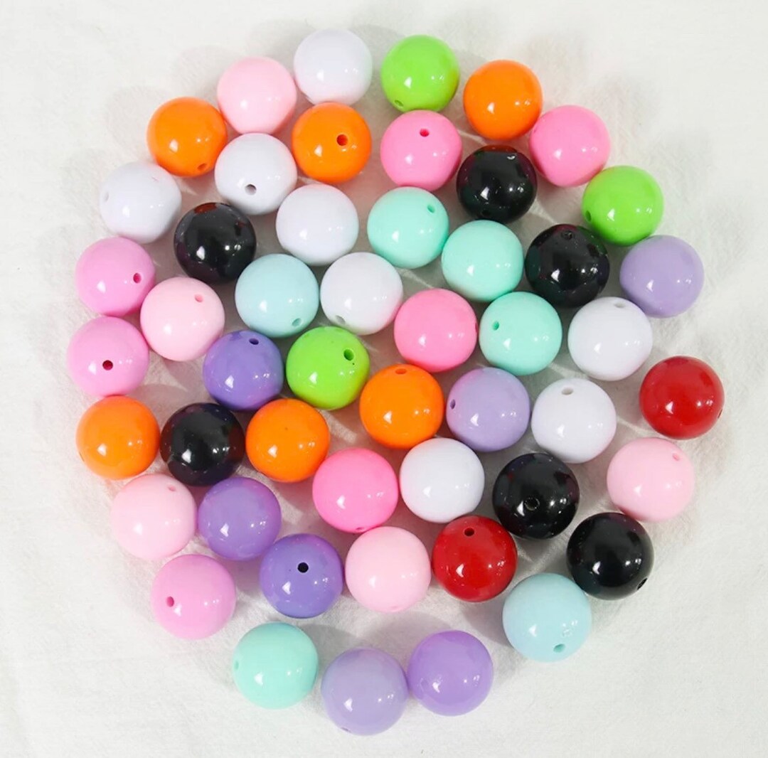 Plain Mixed Pack Bubblegum Beads 20mm, Chunky Beads, Bubble Gum Beads ...
