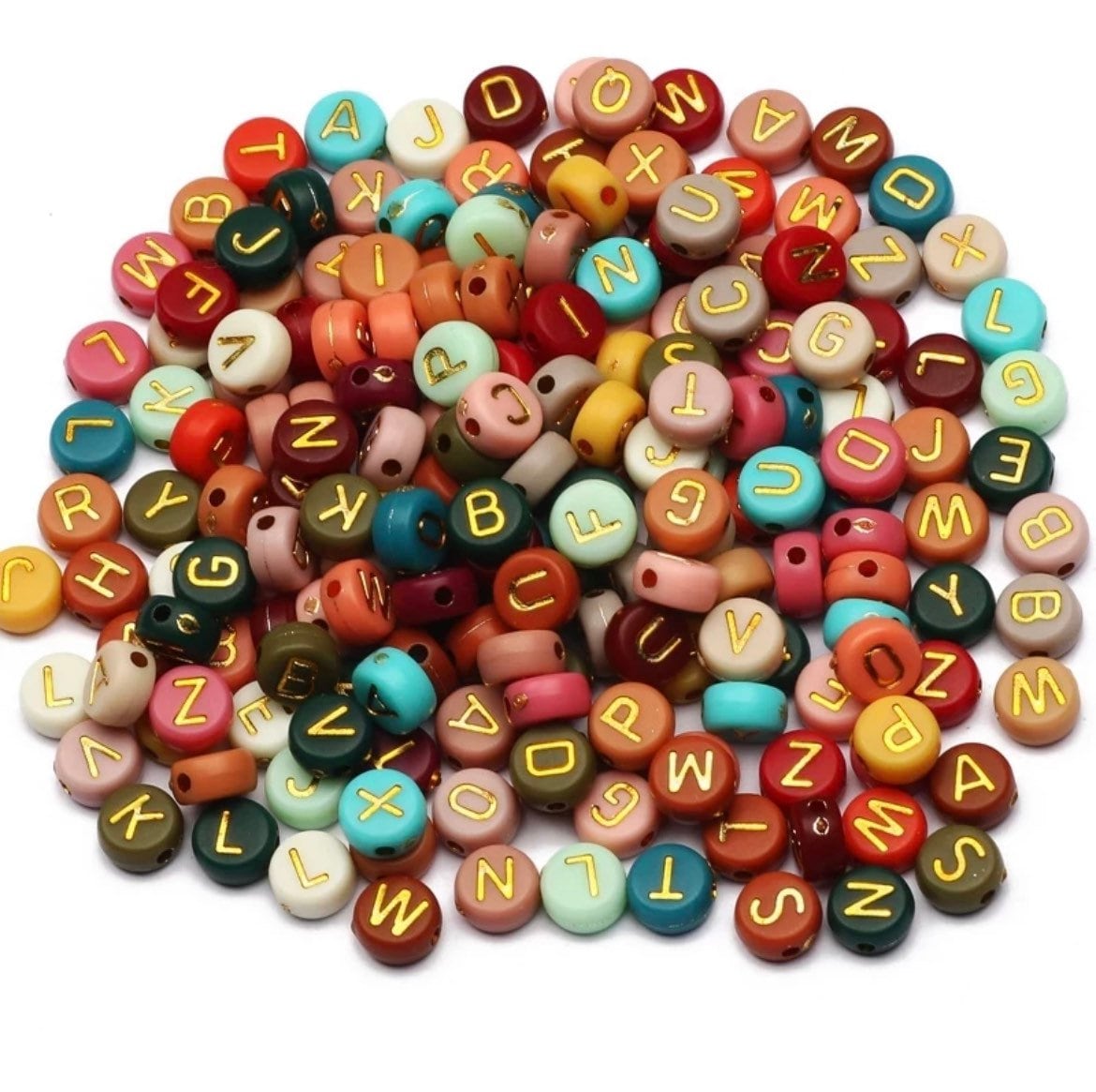 Colour Alphabet Acrylic Beads, Acrylic Letter Beads, Round Acrylic ...