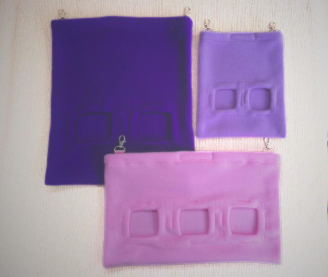 Pink Fleece Hay Feeder Bag | Purple Hay Bag | Lilac Small Animal Hay ...