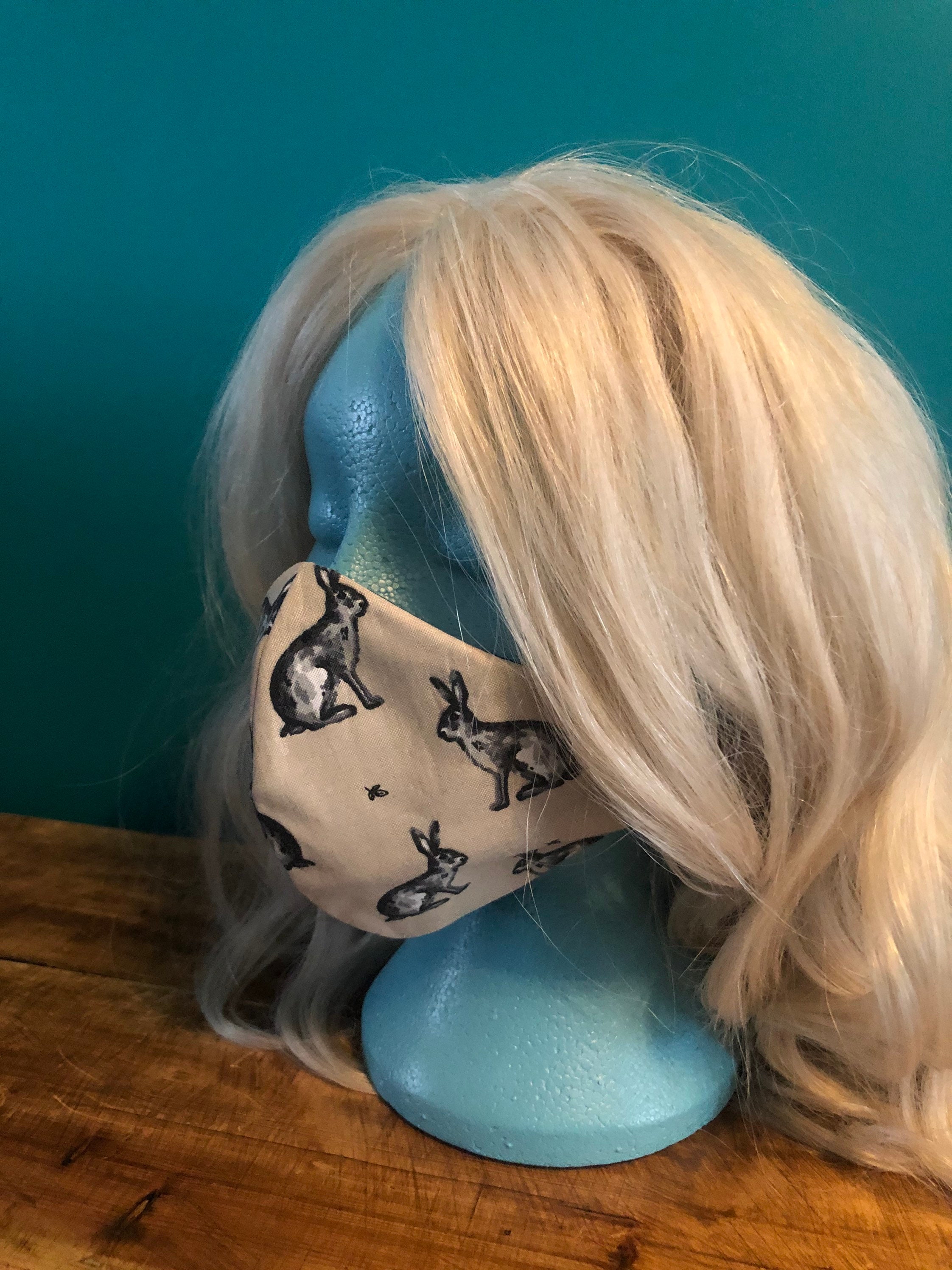 Bunny Rabbit Face Mask / Facemask. 100% Cotton with Adjustable | Etsy