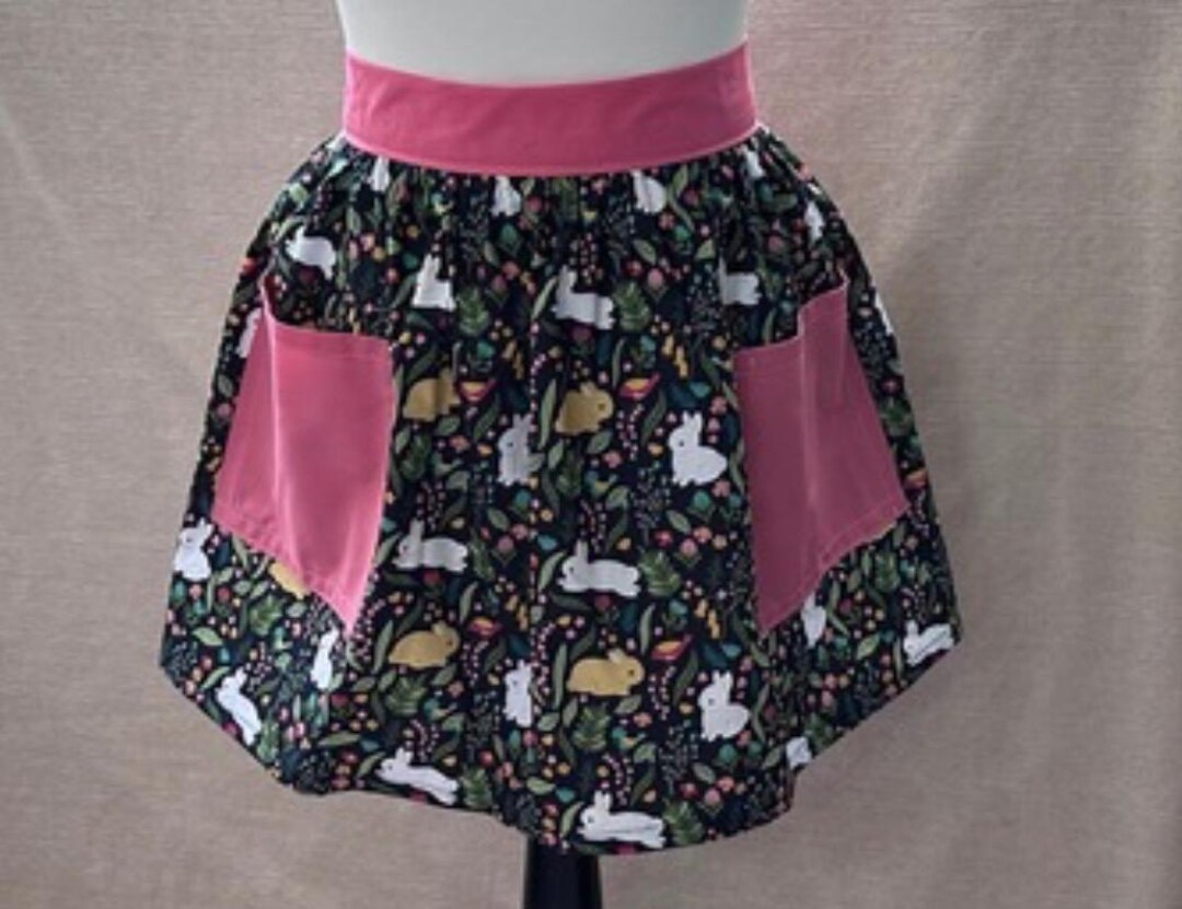 Customisable Bunny Half Apron Handmade Bunny Rabbit Half Apron Bunnies ...