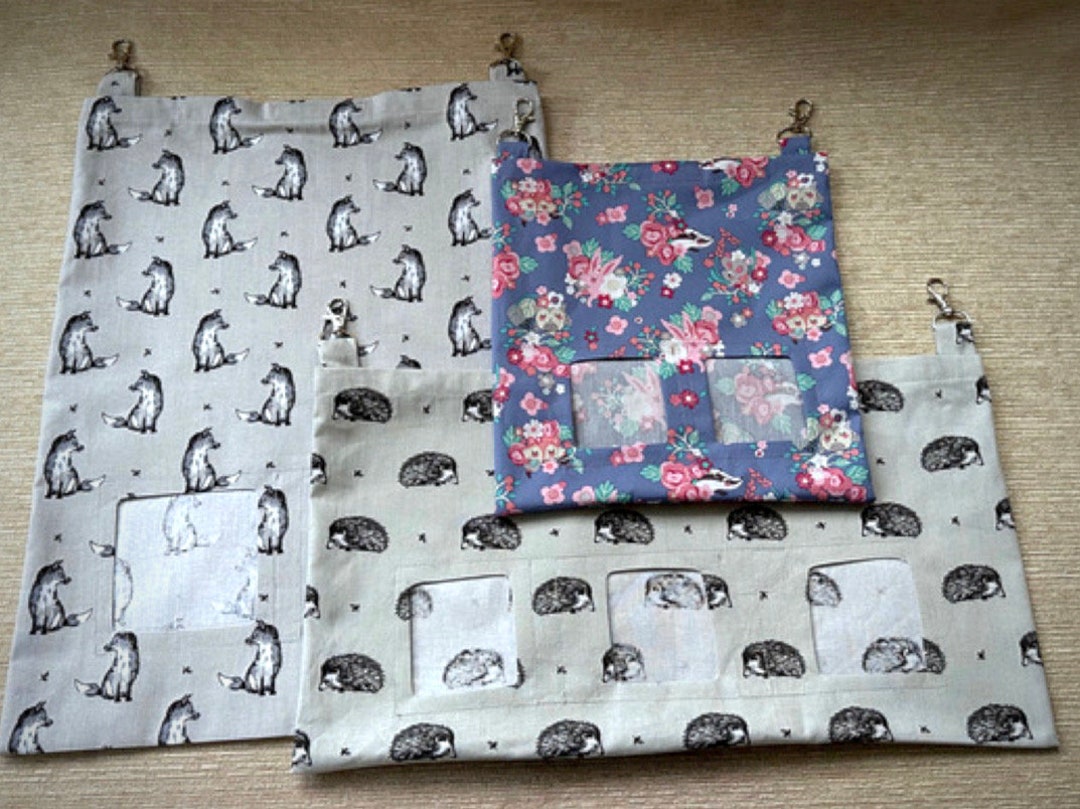 Cotton Woodland Animals Hay Bag | Piggy Hay Feeder | Small Animal Hay ...