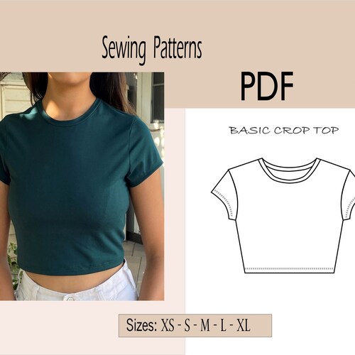 Crop Top Sewing Pattern PDF Women's Sizes XS to XL / - Etsy