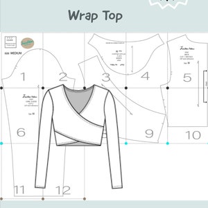 Cross Front Top - Sewing Pattern PDF - Women's Sizes XS to XL - Print ...