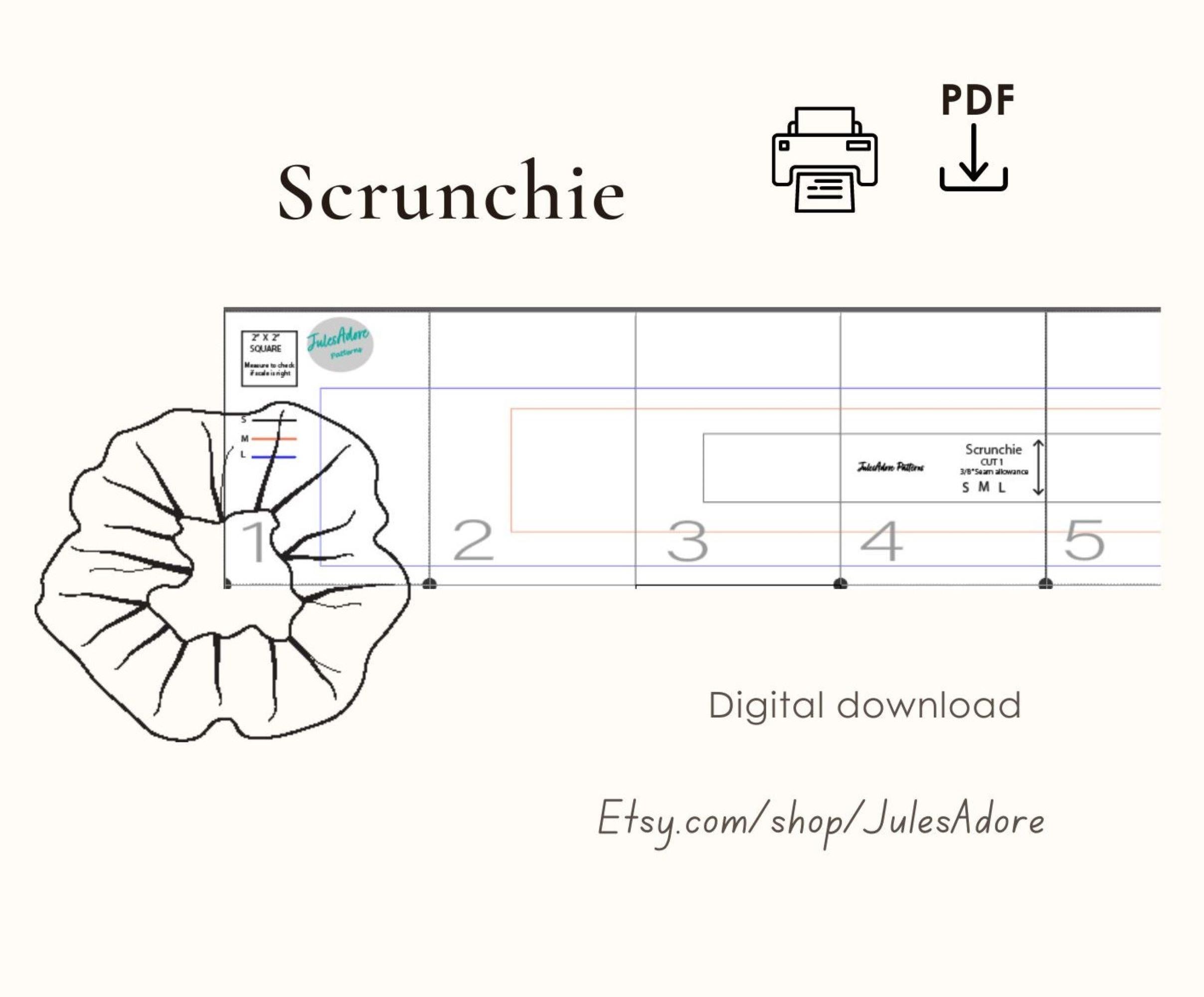 Scrunchie Sewing Pattern - PDF - 3 Sizes Small -med-large - Print at ...