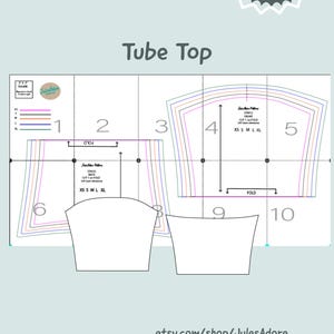 DIY Tube Top Pattern - Women Sizes XS-XL - Pdf Sewing Pattern - Print ...