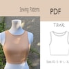Cross Front Top Sewing Pattern PDF Women's Sizes XS to XL Print at Home ...
