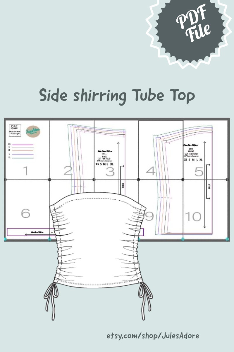 Flattering Tube Top Sewing Pattern | Shapely Side Shirring | Women's ...