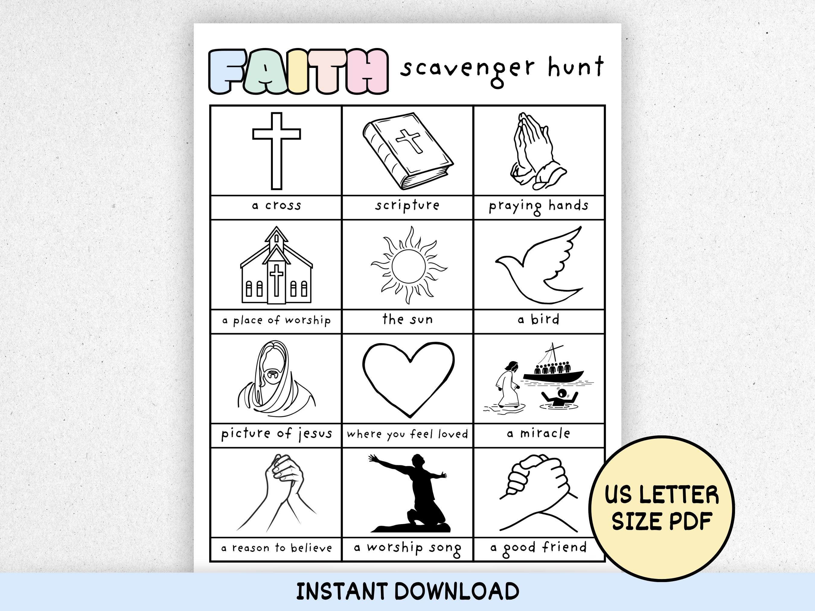 Faith Scavenger Hunt, Church Treasure Hunt, Bible Game, Church Camp ...