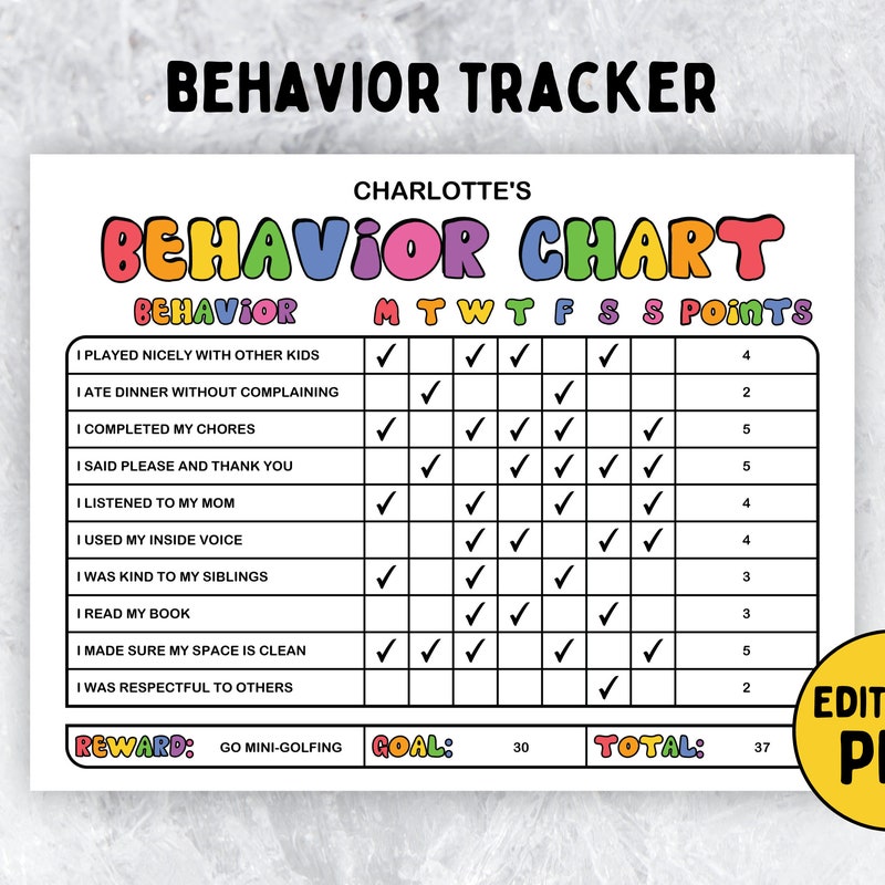 Behavior Chart - Etsy