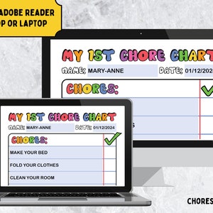 My First Chore Chart, Printable Daily Checklist for Kids, Chore Chart ...