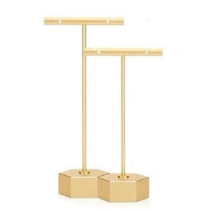 T-bar Earring Stand, Metal Stud Earring Display, Hexagon Base ...