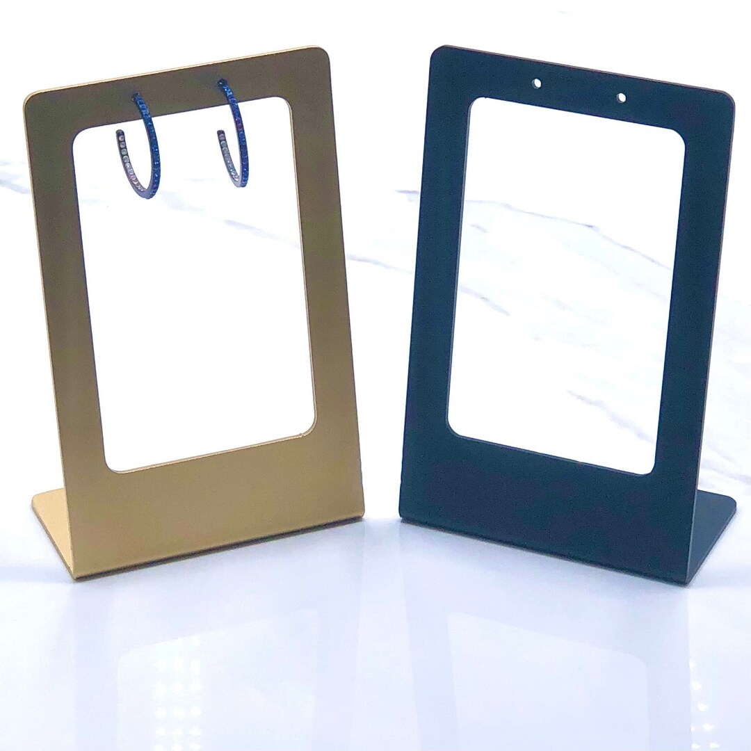 Metal Earring Stand Gold Black Photo Frame Shape Stud Earring - Etsy