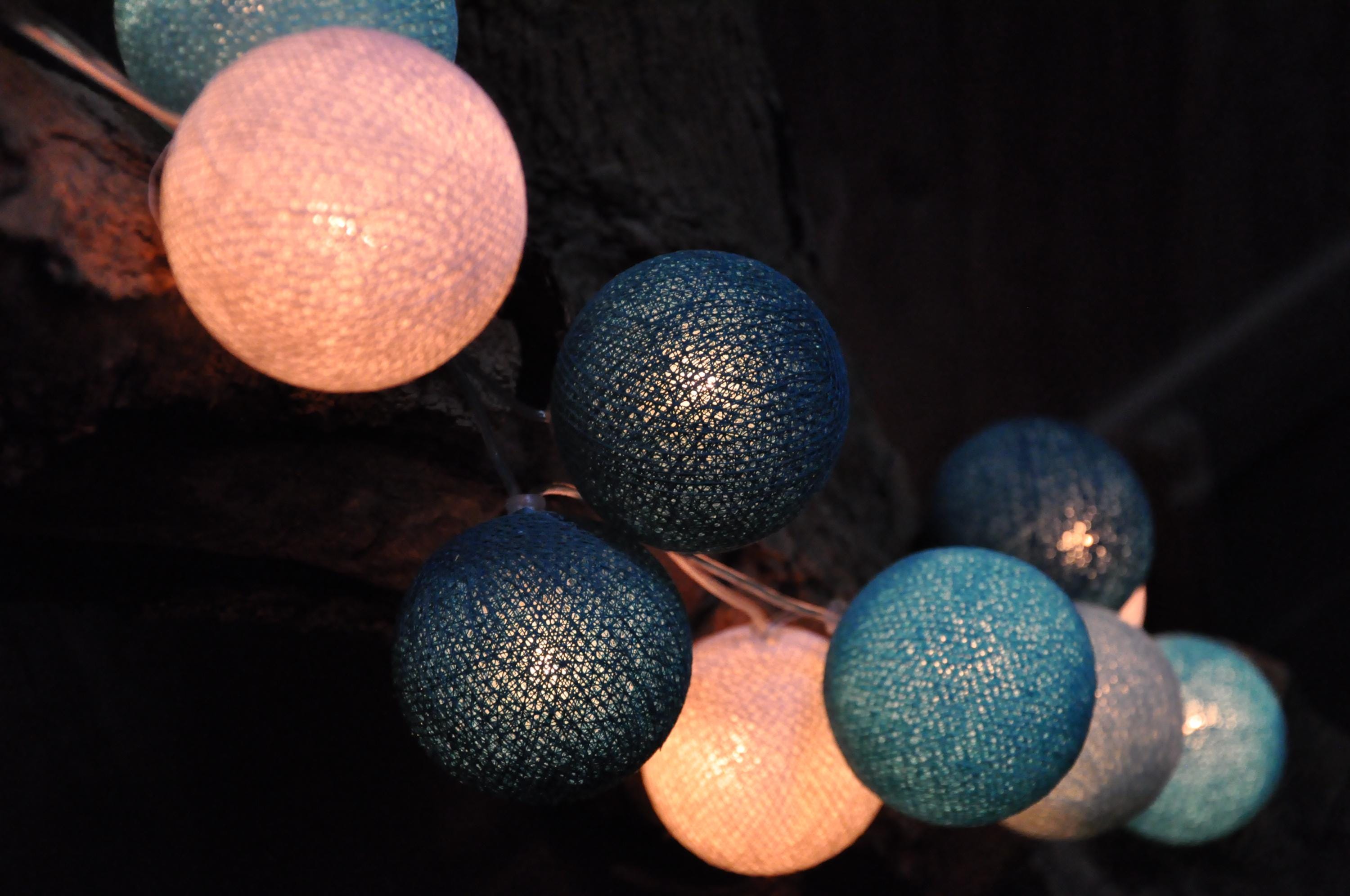 Calming Blue Cotton Ball String Lights: Home Decor - Etsy