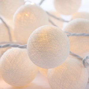 20/35 LED Cotton Ball String Lights While Color Home Living Room and ...