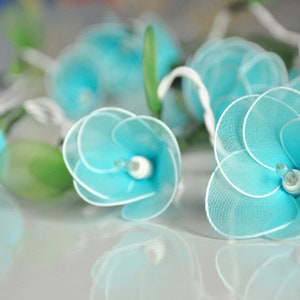 Blue Tone Flower String Fairy Lights Home Living Room and Wedding Decor ...