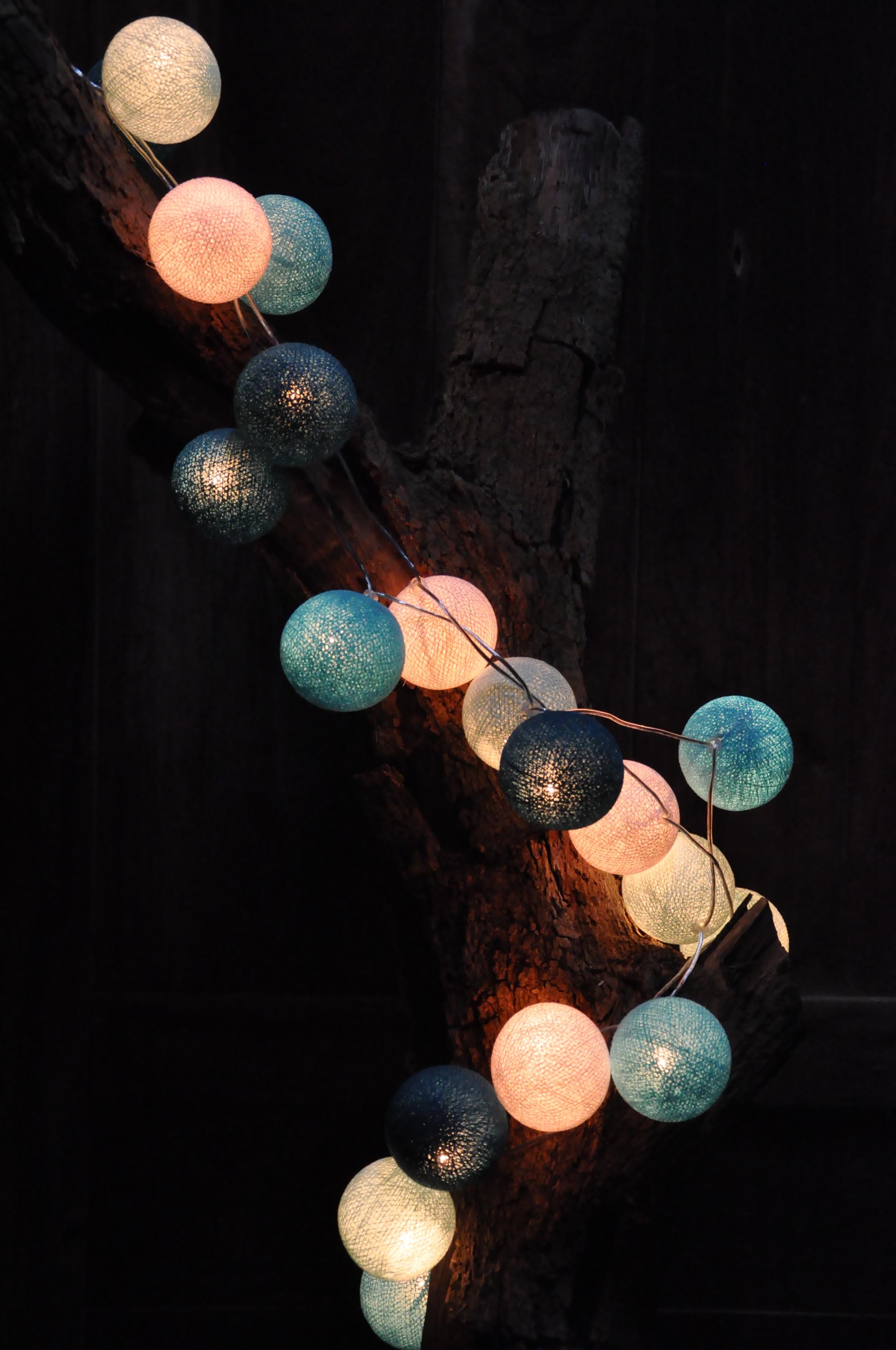 Calming Blue Cotton Ball String Lights Perfect for Tranquil Home Décor ...
