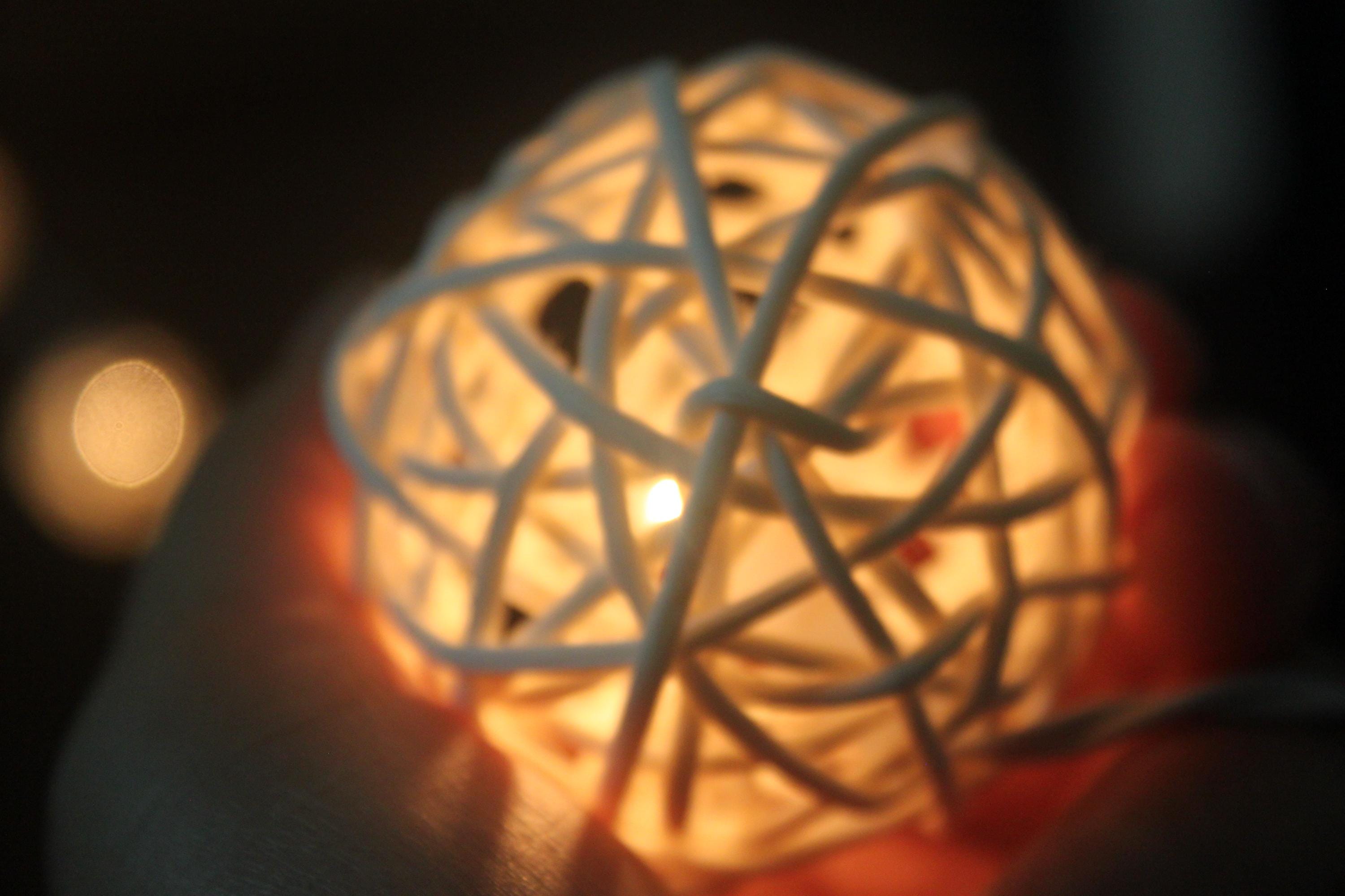 White Color Rattan Ball String Lights Home Living Room and Wedding ...