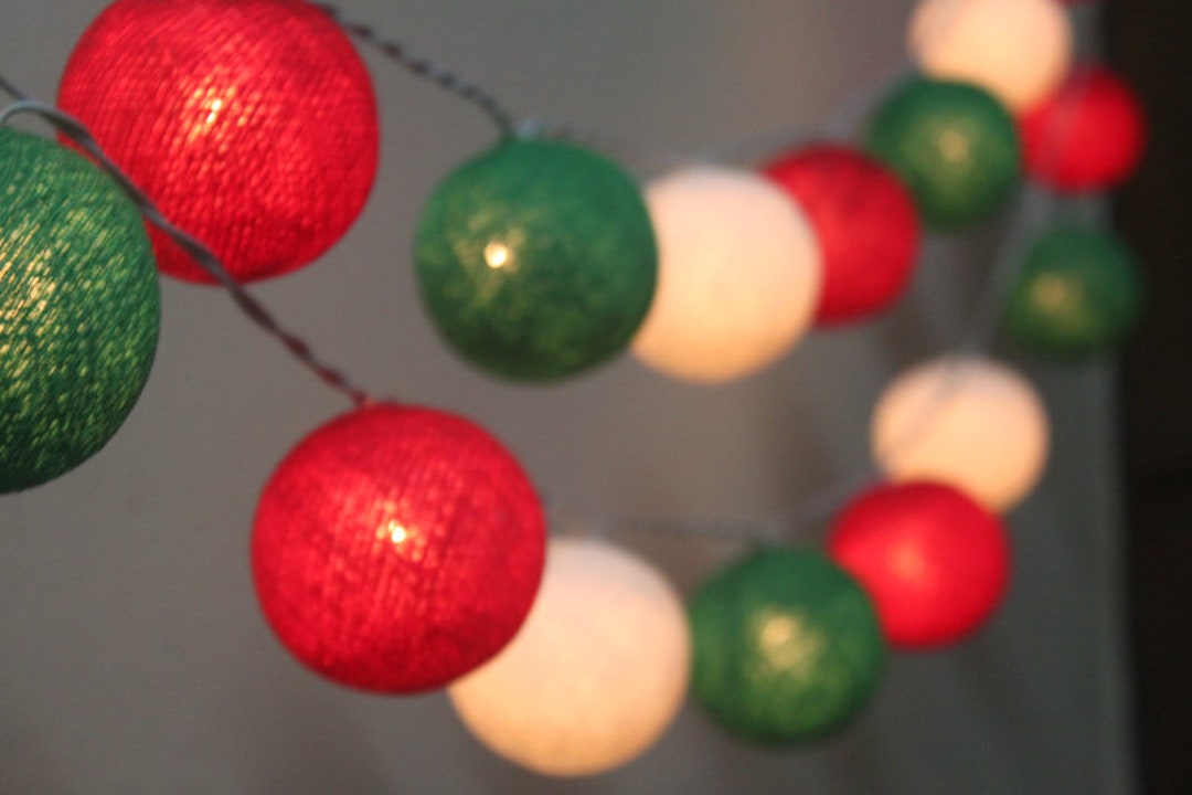 20/35 LED Christmas Cotton Ball String Lights Home Living Room and ...