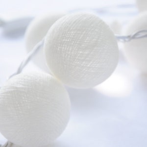20/35 LED Cotton Ball String Lights While Color Home Living Room and ...