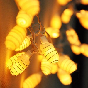White Color Cocoon String Fairy Lights Home Living Room and Wedding ...