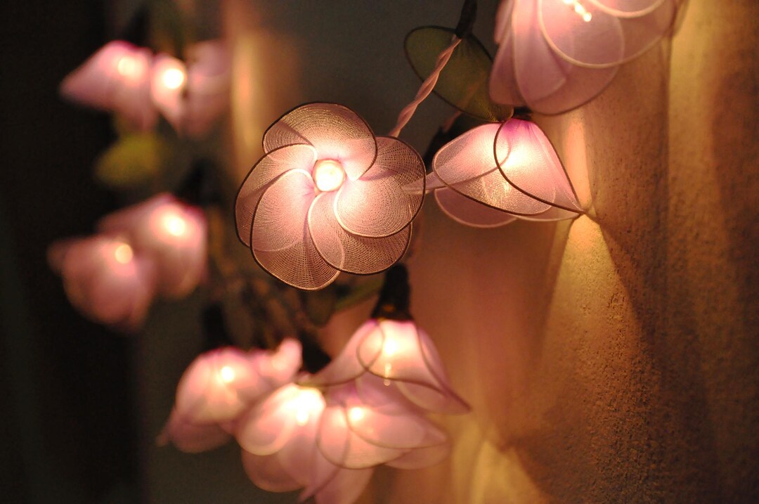 Perple Flower String Lights | Home & Wedding Decor | Sweet Dorm Room Lights - Etsy