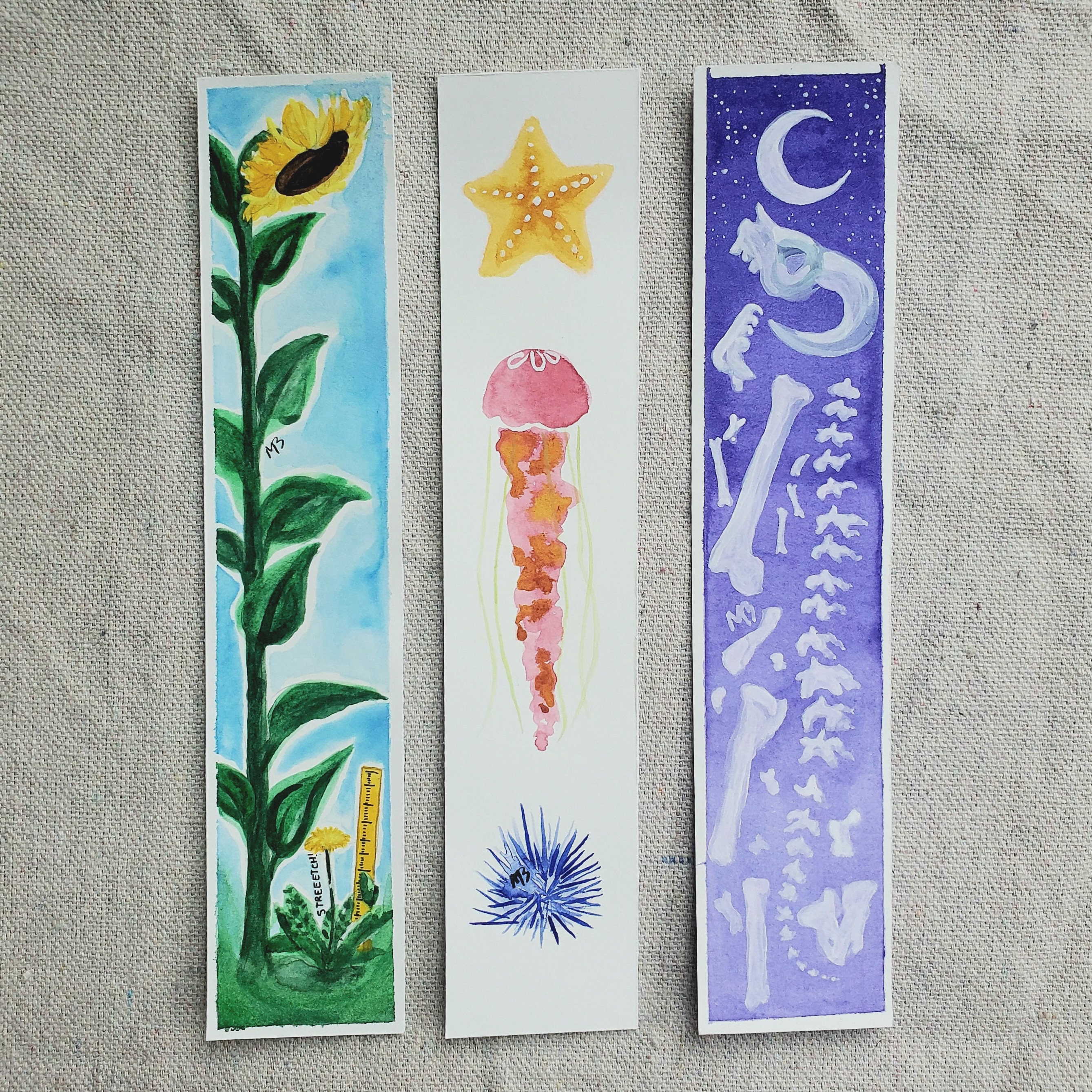 Hand-painted and Drawn Bookmarks - Etsy